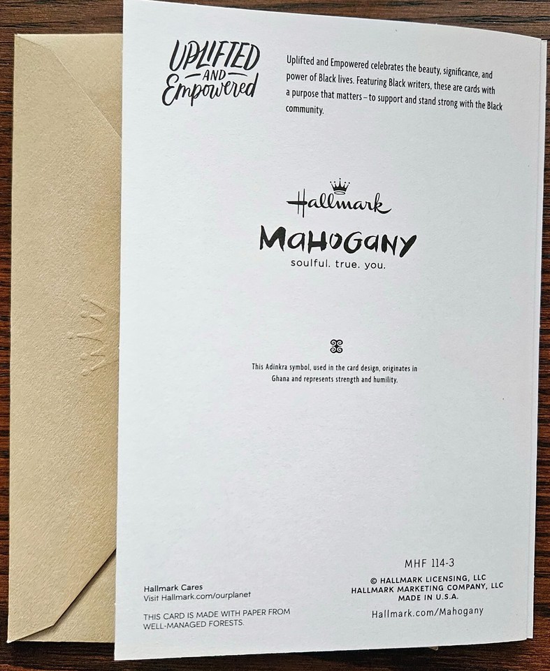 Hallmark Mahogany Greeting Card w/Envelope - blank inside | eBay