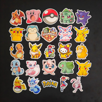 Pokemon Vinyl Stickers Pikachu Ash Squirtle Bulbasaur Charmander ...