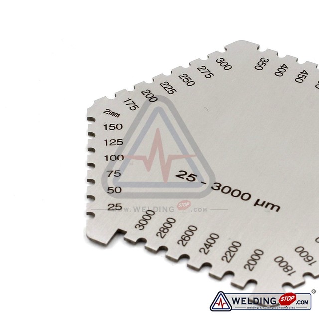 Wet Film Comb 25-3000 um Hexagonal Gauge Stainless Steel Thinkness Gage ...