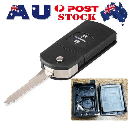 2 Button Remote Flip Key Shell Uncut Blade Car Key Case Fob Mazda 3 5 6 ...