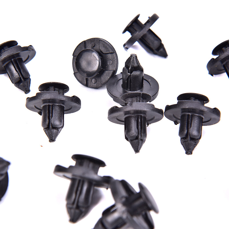 100Pcs 8mm Plastic Rivet Fastener Mud Flaps Bumper Fender Push Clips ...