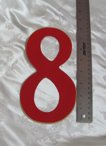 NOS BMX Racing Plate Vinyl Decal Sticker Number #8 EIGHT Vintage 8" Red ...