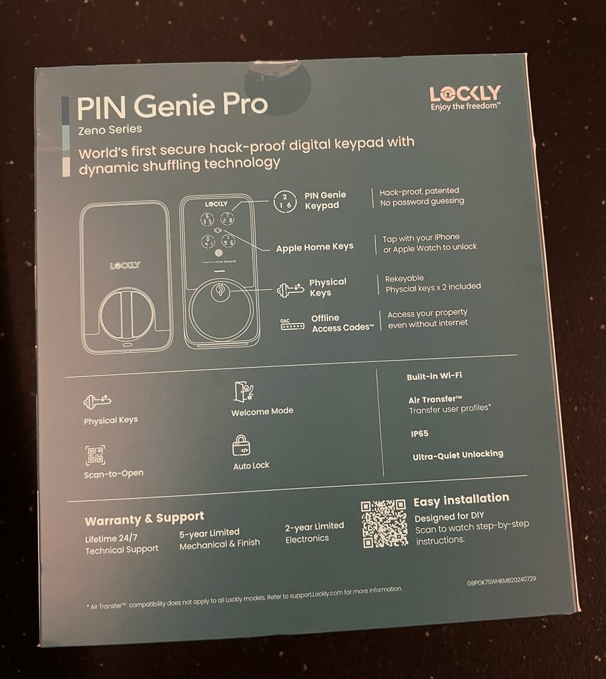 Lockly PIN Genie Pro Zeno Series Smart Lock, Keyless Entry w/ Apple ...