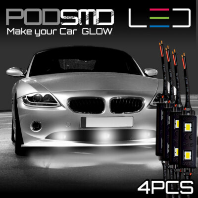 White Rock LED Lights Kit Under Car Neon Accent Underbody Glow for Ford ...