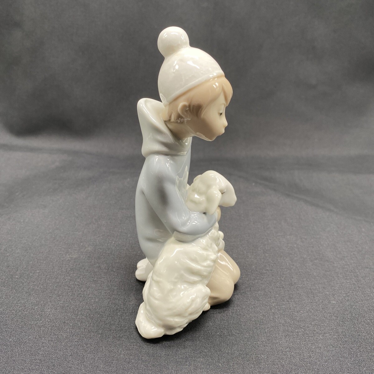 Lladro 4676 Shepherd Boy with Sheep Lamb Porcelain Figurine