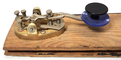 Vintage Brass Steel Lever Straight Telegraph Key - Morse Code | eBay