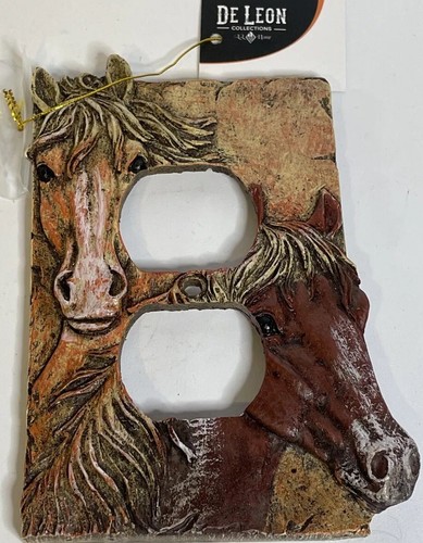 Horse Heads Electrical Outlet Plate De Leon Brand Horse Fans NWT | eBay