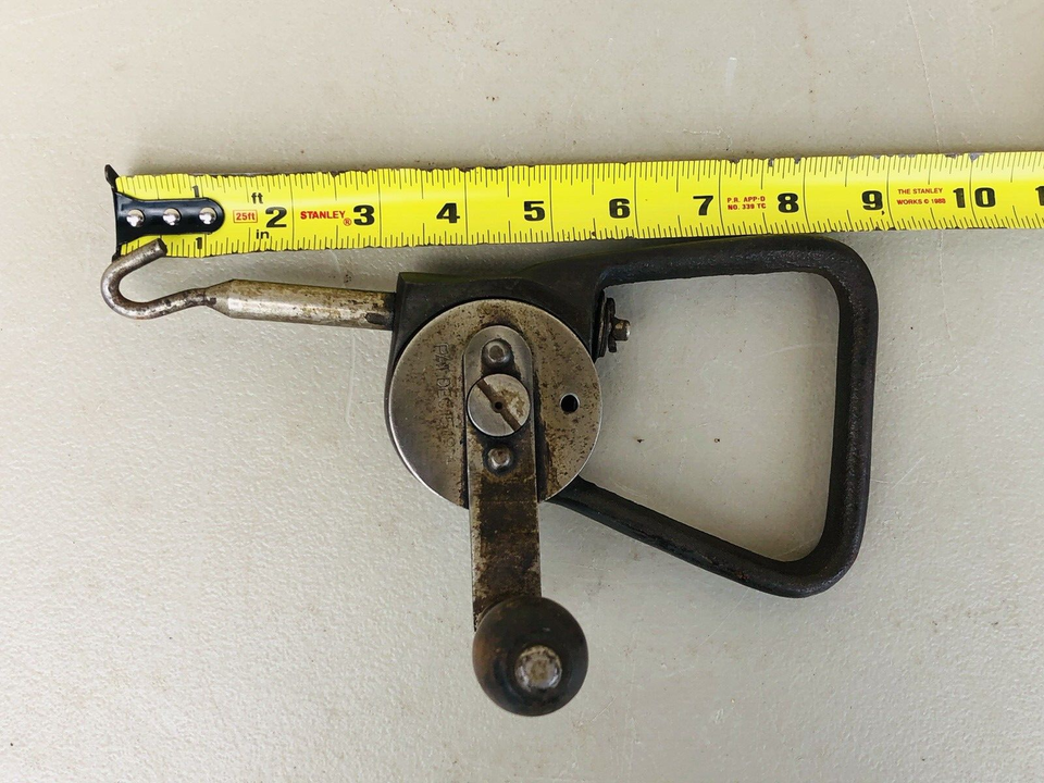 Antique 1900s Primitive Hand Crank Iron Wire Rope Twine Twister Binding ...