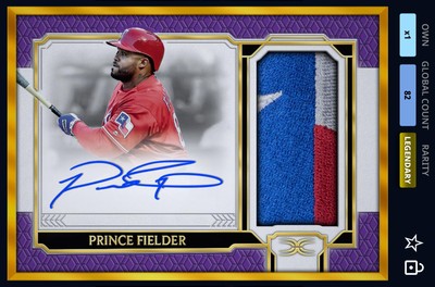 Topps 2024 Prince Fielder Definitive Purple Gold Patch Auto Bunt ...