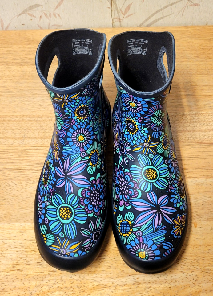 Bogs Women's Patch Multicolor Floral Garden Ankle Rain Boots Size 12 | eBay