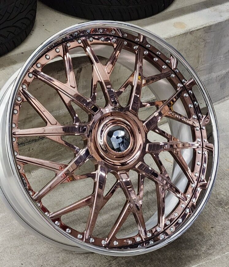 28" FORGIATO BLOCCO ROSE GOLD 2021 ESCALADE YUKON DENALI TAHOE QX80 ...