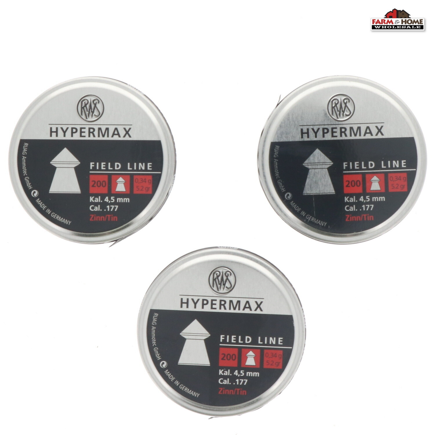 RWS HyperMax Alloy Airgun Pellets .177 Caliber 5.2 Grains 200 Count ...