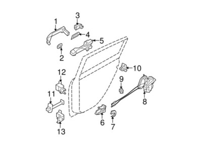 82641-EL13A Nissan Grip-outside handle, lh 82641EL13A, New Genuine OEM ...