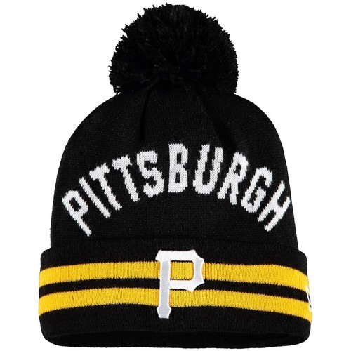 PITTSBURGH PIRATES MLB BASEBALL NEW ERA KNIT BEANIE 2-STRIPE ARCH CAP ...