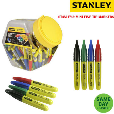 Stanley Tools 4 x Mini Fine Tip Permanent Water Resistant Marker Pens ...