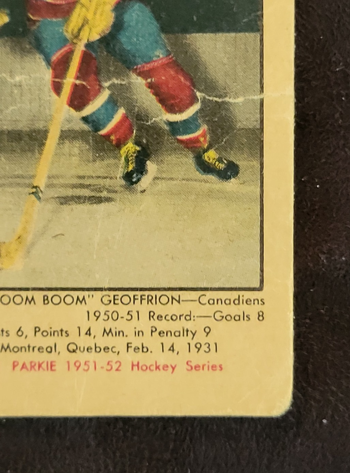 PARKHURST 1951-52 BERNARD ''BOOM BOOM'' GEOFFRION #14 MONTREAL ...