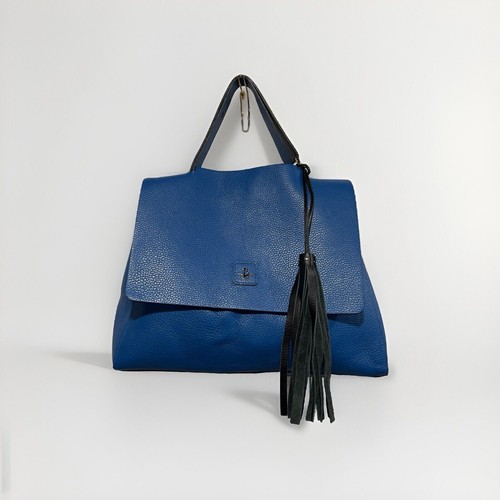 Carbotti Blue Miro Calfskin Leather Handbag Tote Purse Made In Italy | eBay