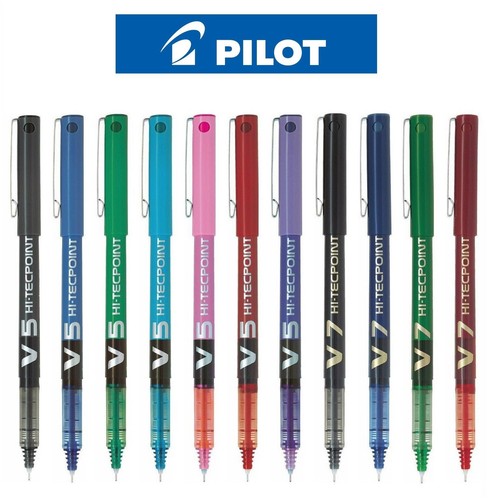 Pilot Hi-Tecpoint V5 / V7 - Liquid Ink Roller Ball Pen Black Blue Red 0 ...