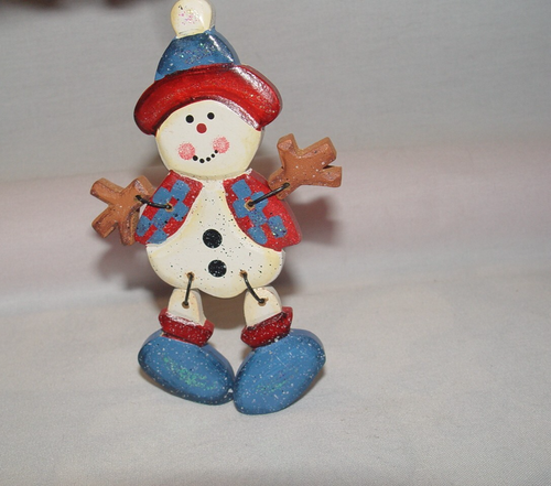 Vintage Dangling Snowman Wood Christmas Ornament Dangle Legs Shelf ...