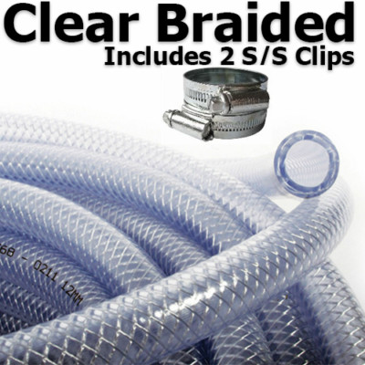 PVC HOSE Clear Flexible Reinforced Braided Food Grade WATER Tube Pipe ...