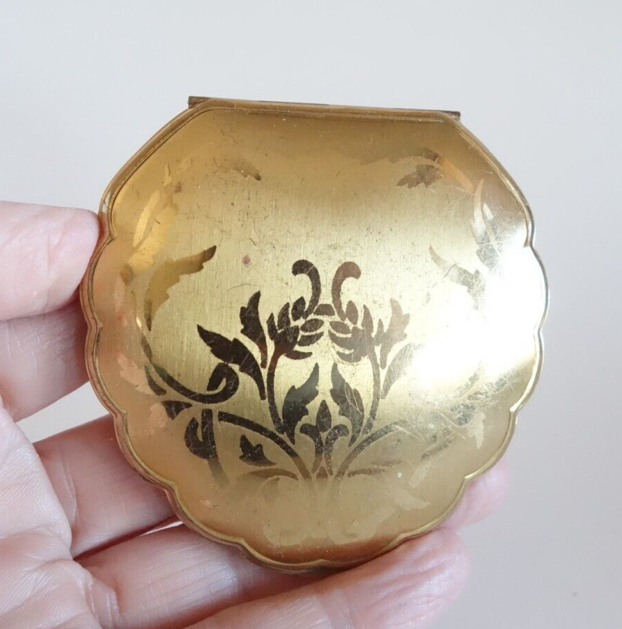 Vintage American Beauty by Elgin Powder Compact w/ Mirror & Puff Signed ...