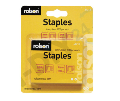 Rolson 6mm, 8mm heavy duty staples for Staple Gun DIY work tools kit ...
