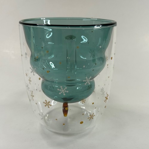 Christmas Tree Star Wishing Cup Double Wall Glass Coffee Mug Christmas ...