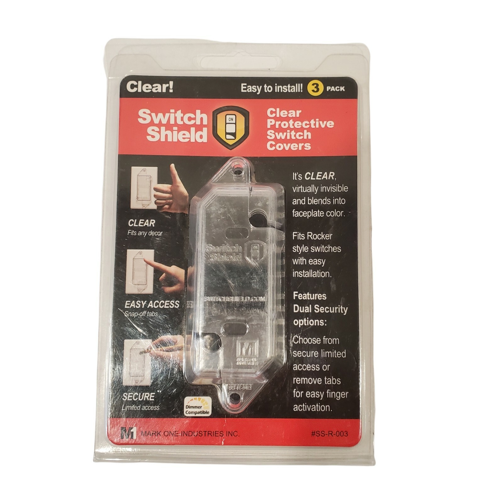 Dual Option Wall Switch Guards (3 Pack) Clear Rocker Style 3 Shields ...