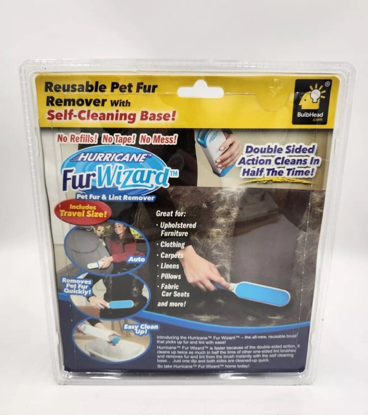 Hurricane Fur Wizard Pet Fur & Lint Remover w/Self Cleaning Base-NEW | eBay