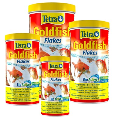 TETRA GOLDFISH FLAKES COLOUR BIO ACTIVE GOLD FISH FOOD COLDWATER ...