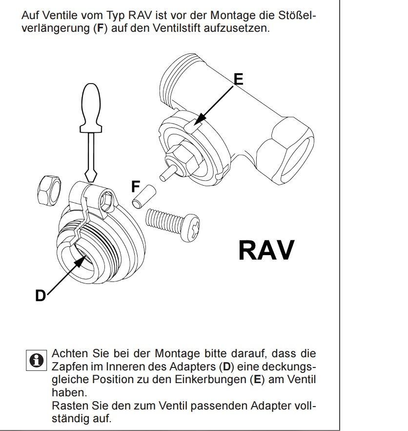 1 x Adapter-SET Danfoss RA-23mm RAV-34mm RAVL-26mm Energiesparregl ...
