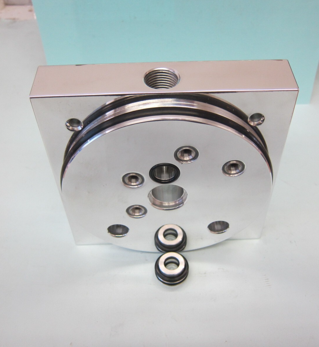 Lowrider Hydraulics polished block kit, 1/2" port, 3/8" side return ...