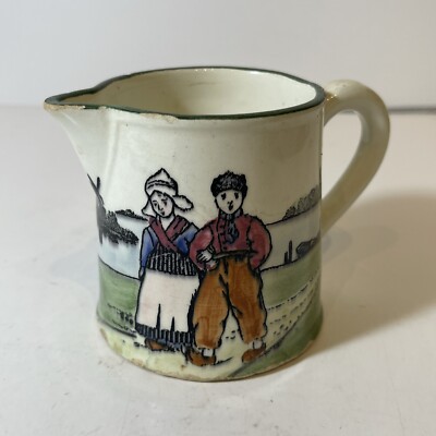 Vintage G S Zell German Pottery Creamer - Dutch Couple Walking Scene | eBay