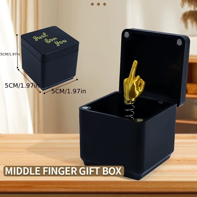 Christmas Interesting Prank Gift Middle Finger in Box Funny Creative ...