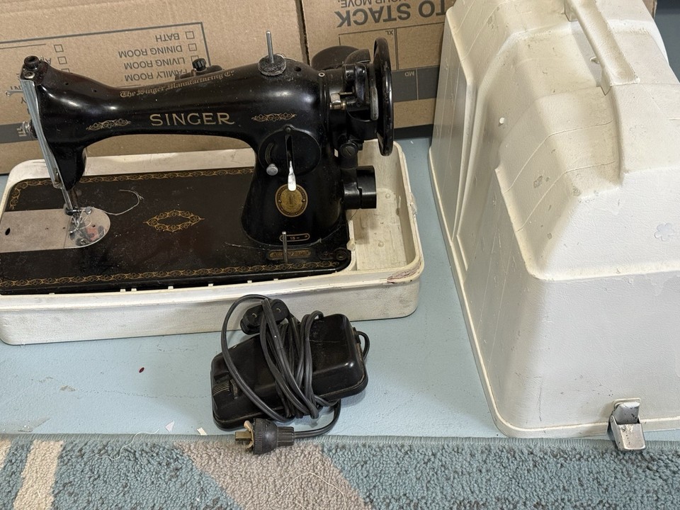 Vintage Singer Model 15 Straight Stick Sewing Machine | eBay