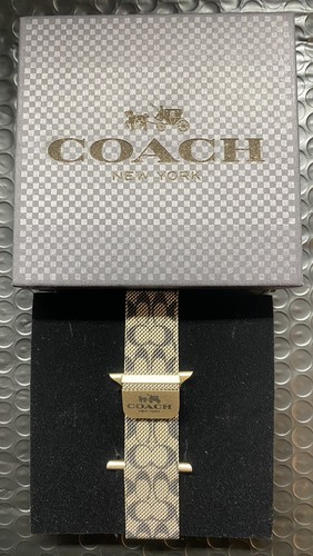 Coach Unisex Apple Watch Band Gold and Black Stainless Steel New | eBay
