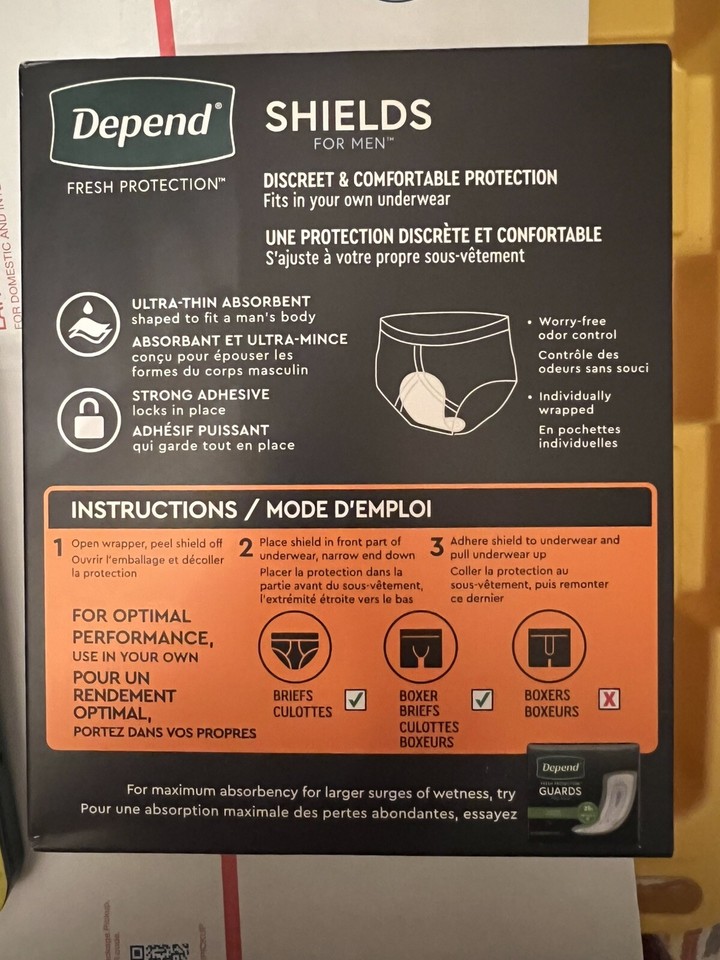 Depend Incontinence Shields for Men Light Absorbency 58 Count ...