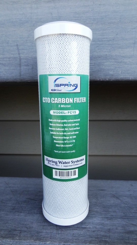 iSpring FC15 CTO Carbon Block Filter Cartridge 10" x 2-1/2" ~ 5 Microns ...