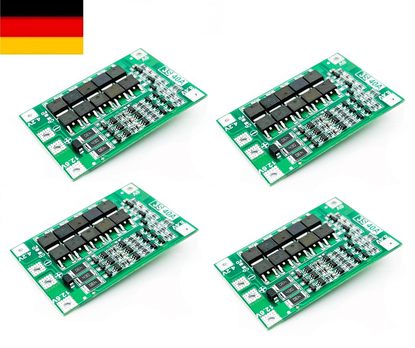 4 Stück BMS 3S 40A Protection Platine Enhance 12,6V LiFePo4 Li-ion PCB ...