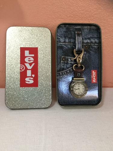 Vintage 90's Levi's Brown / Brass Men's Pocket Watch And Compass In Tin ...
