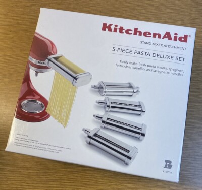 KitchenAid KSMPDX 5pc Stainless Steel Pasta Deluxe Set Attachments “New ...
