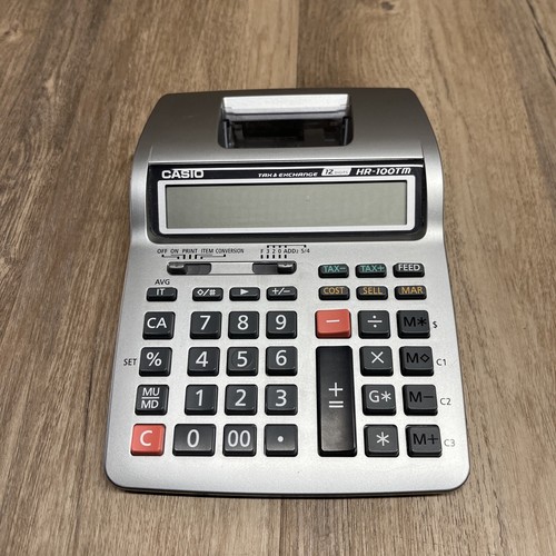 CASIO HR-100TM 12 Digits Tax & Exchange Printing Calculator NO ADAPTER ...