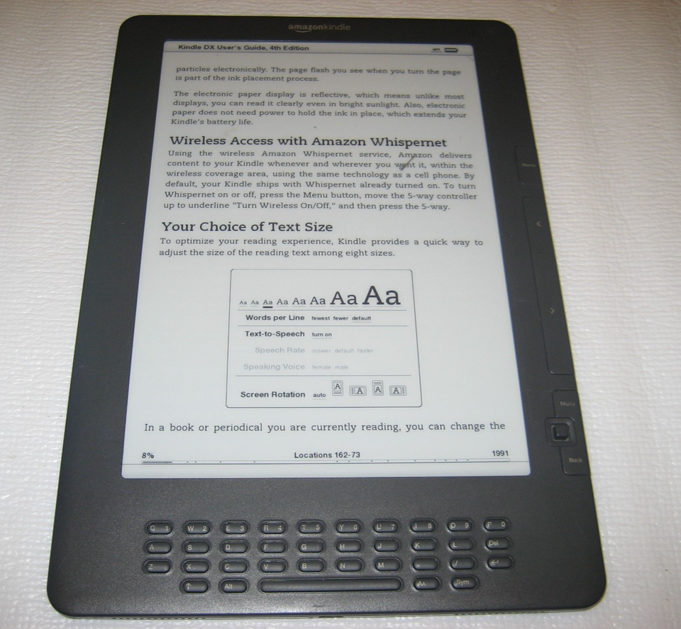 Amazon Kindle DX (2nd Generation), Graphite, 4GB, 9.7 in, D00801 #02 | eBay