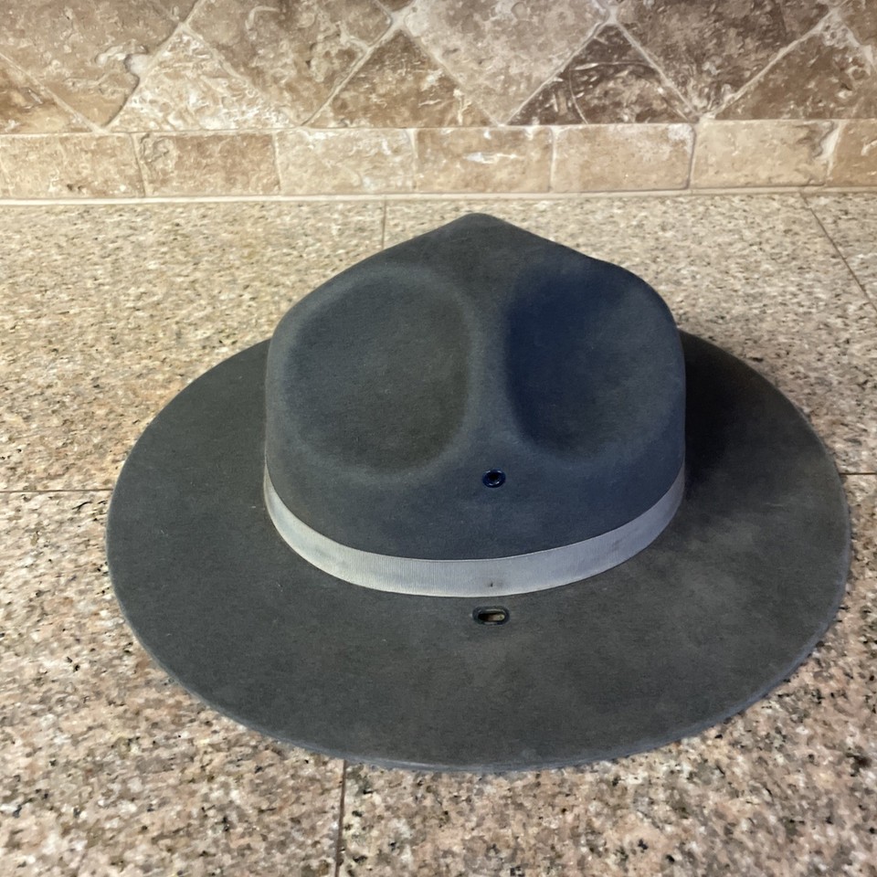 Vintage Stratton US Military Drill Sergeant Hat Cap Size 6 1/8 Wool ...