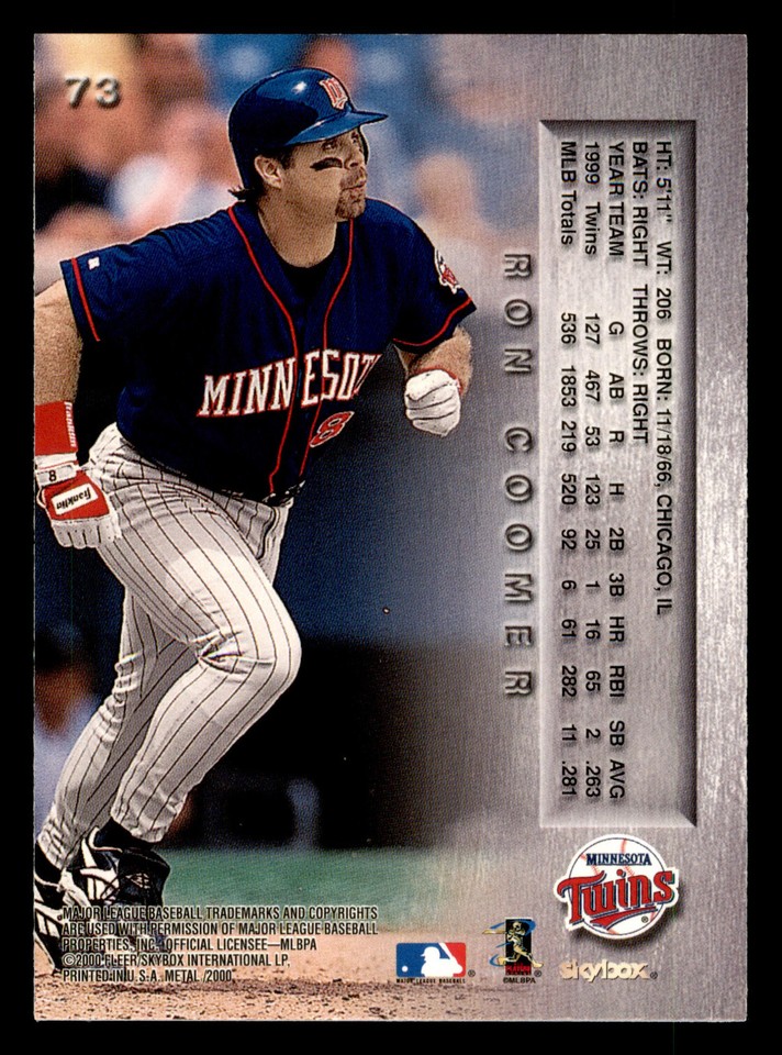 2000 Metal Ron Coomer #73 Minnesota Twins | eBay