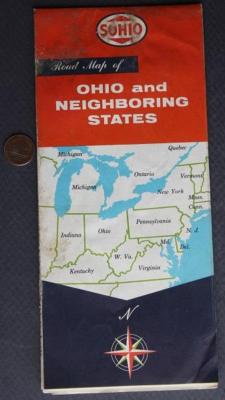 1960s Era SOHIO Oil Gas station Ohio Neighboring States roadmap ...