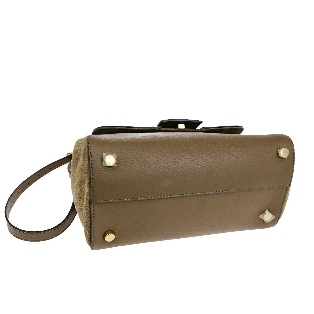 FENDI Logo Silvana 2Way Shoulder Hand Bag Suede Leather FENDI Logo Silvana 2Way Shoulder Hand Bag Suede Leather