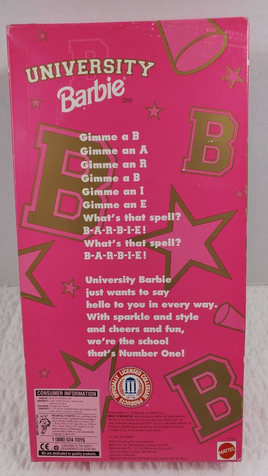 NEW 1996 University Barbie Special Edition GERORGIA TECH Cheerleader ...