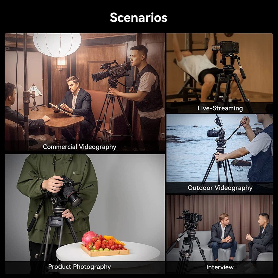 SmallRig 72" Video Tripod Heavy-Duty Carbon Fiber Tripod Without Head ...