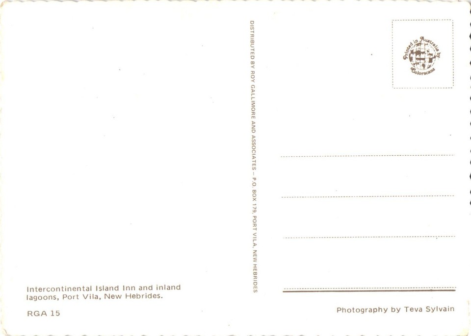 Vanuatu New Hebrides Intercontinental Island Inn and Lagoon Vintage ...